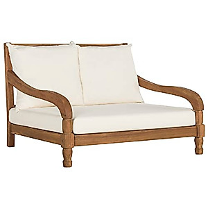 Safavieh PAT6740A Outdoor Collection Pomona Lounger, Natural/Beige