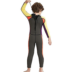 2.5mm Neoprene Dive Skin for Little Boys UV Protection One Piece Kids Wetsuit Quick Dry Swimmwear for Scuba Diving Swimming 4-5T Grey