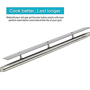 Derurizy Grill Burners Tube Replacement for Viking Oven 316-911, VGBQ 30 in T Series, VGBQ 41 in T Series and Others Gas Grills Models, Stainless Steel Pipe Viking Range Parts, 24", 2 Pack