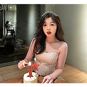 2.75in Red Number 8 Birthday Candles, Glitter Red Happy Birthday Cake Cupcake Toppers Decoration and Celebrating for Adults/Kids Party Baking (2.75in Red Number 8)