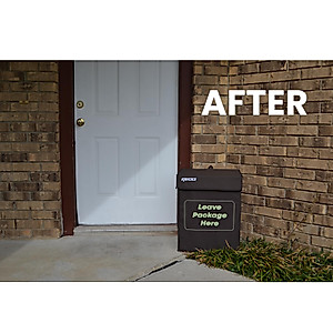 KRICKS PARCEL DROP BOX FOLDABLE, WEATHER RESISTANT FABRIC, HIDE PACKAGES, BROWN STORAGE BOX DECK PATIO, MAILBOX