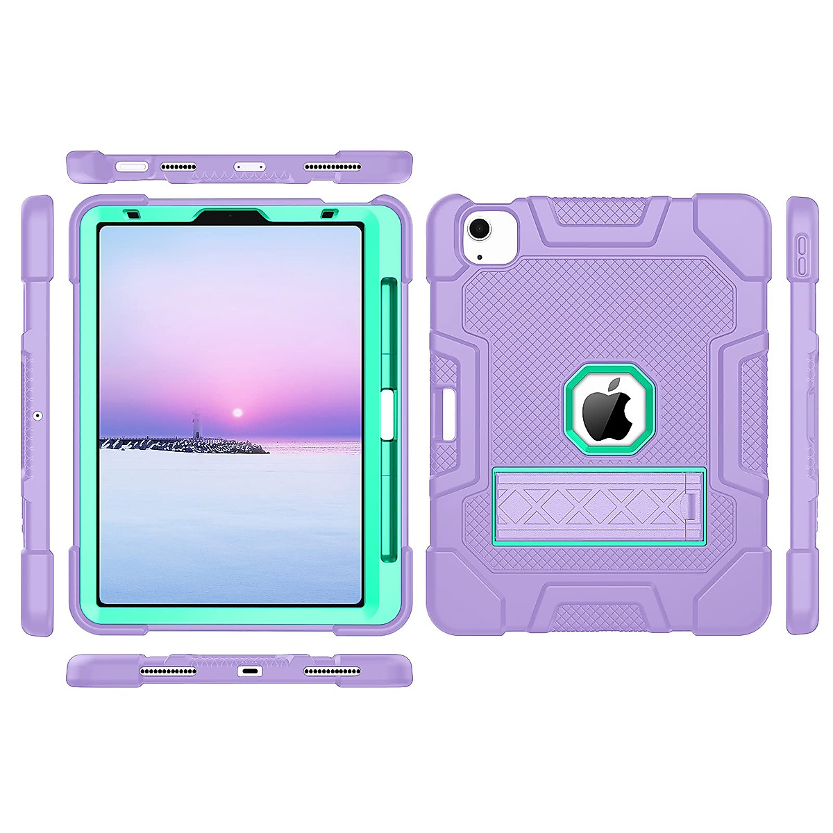 BENTOBEN iPad Air 5/4 Case, 10.9" Tablet Cover with Kickstand, Pencil Holder, Magnetic Closure for Kids, Purple