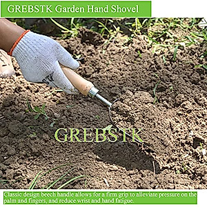 GREBSTK Garden Hand Large Capacity Fertilizer Scoop Soil Shovel Stainless Steel Gardening Trowel for Transplanting, Digging, Planting, Cultivation