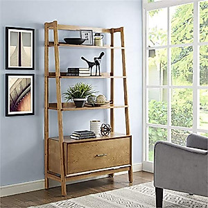 Allora 38" 4 Shelf Ladder Bookcase in Acorn