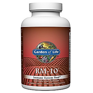 Garden of Life Organic Fermented Mushroom Complex - RM-10 Immune System Supplement with Selenium, Vegetarian, 120 Count