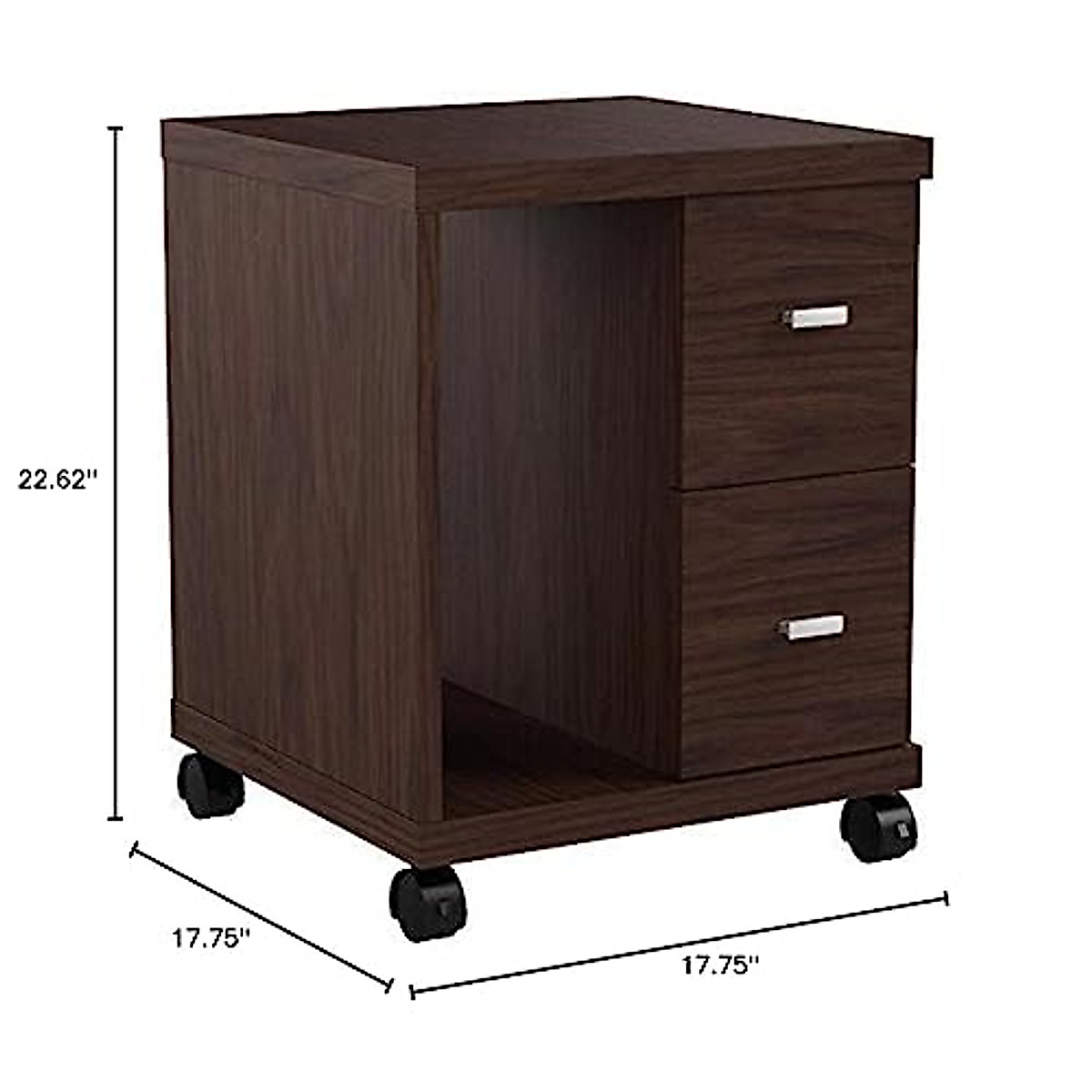 Coaster Furniture Coaster Contemporary Medium Oak Peel 2 Drawer Computer Stand 17.75" D x 17.75" W x 22.62" H 800832
