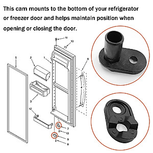 2182179 Refrigerator Door Closer Cam For Whirlpool Kenmore Admiral Amana Crosley Refrigerator Lower Door Closer AP6005980 PS11739042 W10329686 2155311 (Screws not included)
