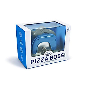 Genuine Fred PIZZA BOSS 3000, Circular Saw Stainless Steel Pizza Wheel, Great Gift for Guys and Pizza Lovers, Easy to Clean with Removable Shield - White Elephant Gift - Fun Kitchen Gadget