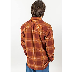 Club Ride Men's Griffin Flannel Shirt Jacket - Rugged Elegance, All-Day Comfort - Ideal for Biking and Casual Wear - Spiced Auburn - Large