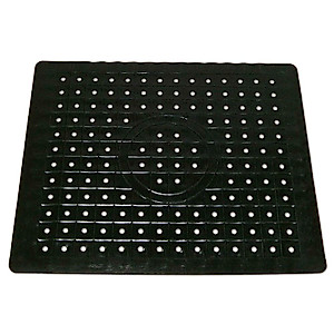 Kitchen Sink Protector Mat, Soft Rubber Sink Dish Drying Mat/Grid, Quick Draining Drain Pad Protector, Anti Slip Cushions Sinks, Stemware, Wine Glasses, Mugs, Bowls, Dishes(Black,size:Round)