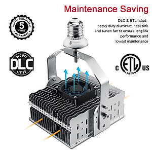 BBESTLED 300W Shoebox LED Parking Lot Light Retrofit Kit (AC100-277V Input) 42000Lumen E39 Mogul Base Enclosed Fixtures ETL DLC Listed, 300W LED Tennis Court Lights 5000K