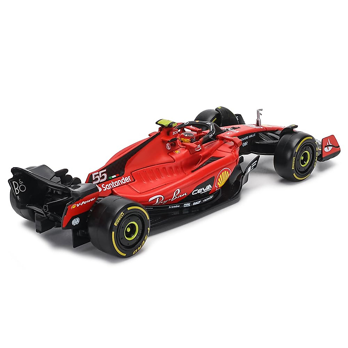 Xiangtat 1/43 Bburago 1:43 F1 2023 Ferrari SF23 55# Carlos Sainz Alloy Car Die Cast Car Model Collection Gift (SF23 55# W/Helmet)