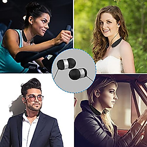 Bluetooth Foldable Retractable Headphones, 2021 Upgraded Wireless Earbuds Neckband Headset Sports Sweatproof Earphones with Carrying Case (15Hours Playtime)