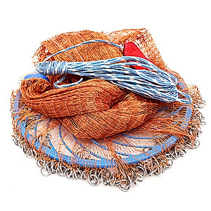 BBGS High Strength Fly Cast Net, Fly Cast Net Fishing Tools, Hand Throw Cast Net, 360cm Fishing Casting Net, for Fishermen Fishing (Size : 6m)