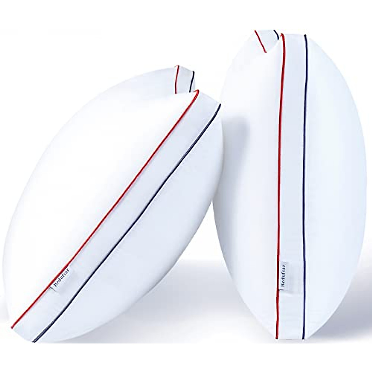 Bedufsar Bed Pillows for Sleeping, Queen Size Pillows Hotel Quality Set of 2, Firm and Supportive Gusseted Pillows for Side and Back Sleepers, Cooling Down Alternative Fluffy Soft Pillow (20x30 in)