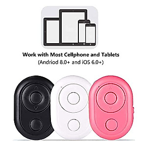 Bluetooth Remote & Page Turner Control - Can Also Use to Scroll Videos for Tiktok and Control to Play/Pause The Video - It Can Work with Most Cellphones/Tablets (Andriod 8.0+ and iOS 6.0+)