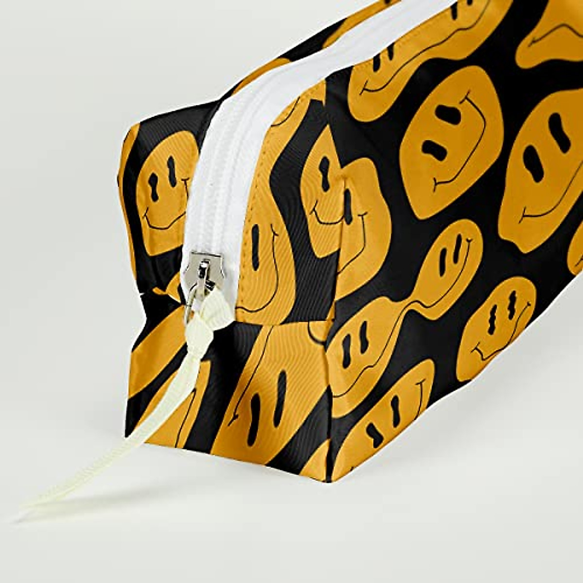 Pencil Pouch Pencil Case Pencil Bag Pen Case Pouch Box Organizer for Teen Girls Boys School Students Men Women Waterproof Zipper Pouch for Office Supplies Makeup, Hippie Trippy Melting Smiley Face