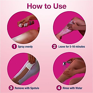 Veet Spray On Hair Removal Cream, 5.1 oz., for Legs & Body (Pack of 6)