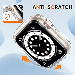 [2 Pack] Goton Bumper Case for Apple Watch Series 6 5 4 SE(2023) 40mm, Ultra Thin Soft TPU Shockproof Edge Case Cover Bumper Protector for iWatch Accessories (No Screen Protector) Clear+Clear, 40mm