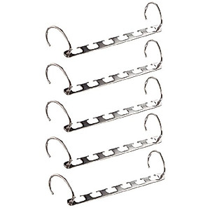 5starsuperdeals Metal Cascading Space Saving Closet Hangers - 360 Swivel Action - Maximize Closet Space & Organize - 5pc Set