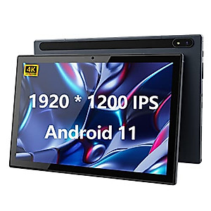 AWOW 10.1 Inch Android 11 Tablet, 64GB ROM Tablets with 6000mAh, FHD 1920 * 1200 IPS Touchscreen, 13MP Camera, Bluetooth 5.0, GPS, Type-C Charge