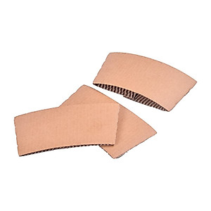 Concession Essentials Paper Coffee Sleeves. Fits 10 oz. - 20 oz. Cups (Pack of 50), Natural Kraft. Insulated for Hot Cups.,Brown
