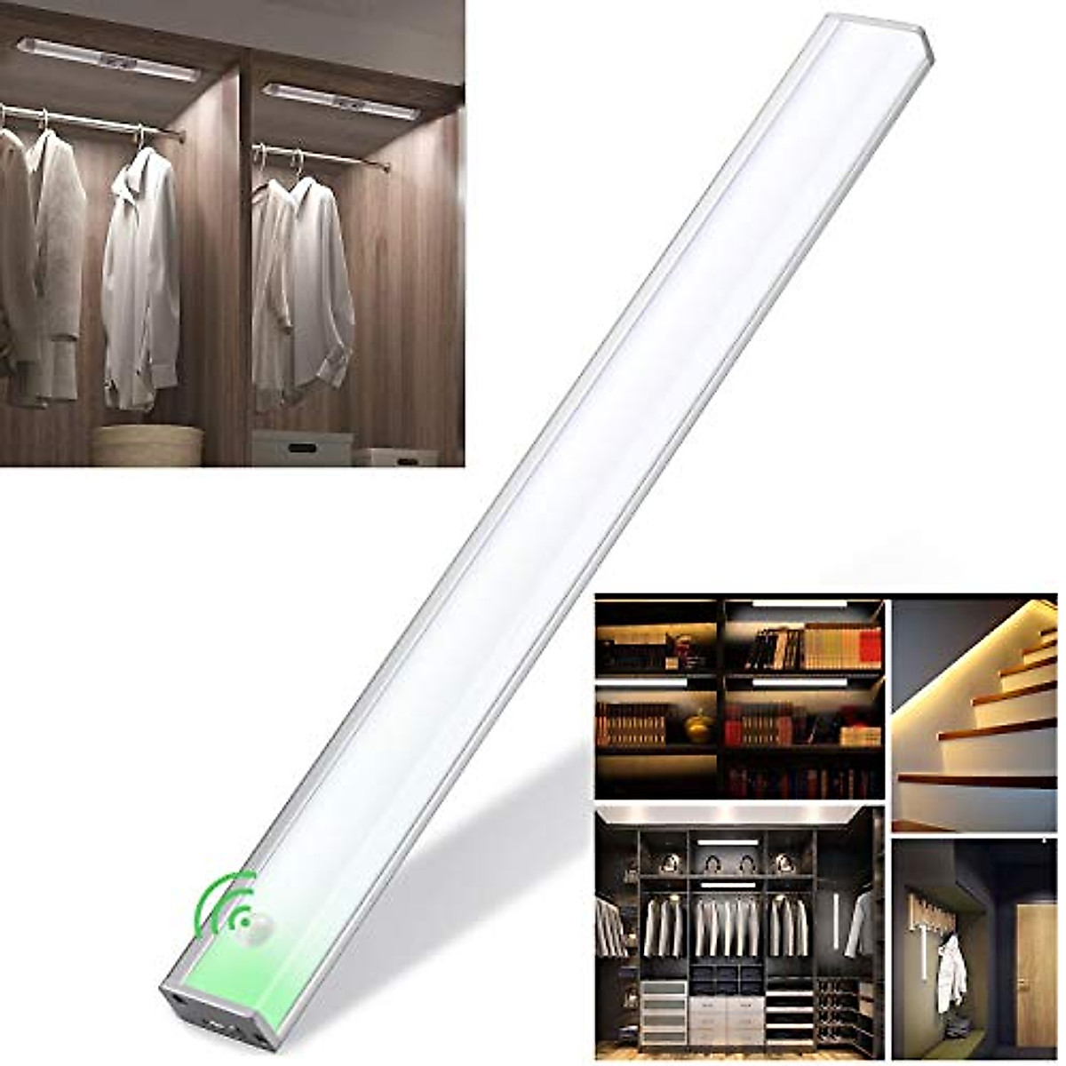 Joyzy Motion Sensor Closet Lighting with Germany Osram Beads, Eye Protection Design for Under Cabinet Lights Automatic Wireless Lighting, LED Rechargeable Night Lighting for Wardrobe Pantry Light