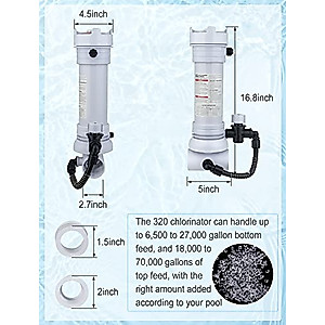 320 Pool Chlorinator Compatible with Rainbow 320 Chlorinator 171096 Automatic Inline Chlorine/Bromine Feeder, 320 Chlorinator Can Handle Up to 70000 Gallons of Water