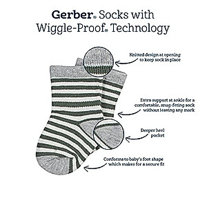 Gerber Baby 6-Pair Sock, White, Preemie