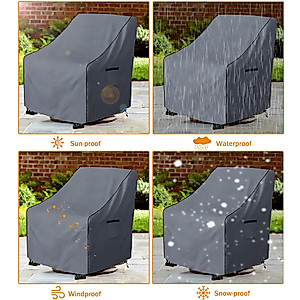 Dalema Outdoor Swivel Lounge Chair Cover 2 Pack,Heavy Duty 100% Waterproof Patio Swivel Chair Covers,Weatherproof Furniture Protective Cover for Lawn/Garden Swivel Chair(37.5" Lx39.25 Wx38.5 H,Grey)