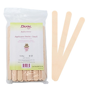 Dukal Small Wooden Wax Sticks - Body Hair Removal Applicator for Waxing, 3/8” x 4.5” (Pack of 100)