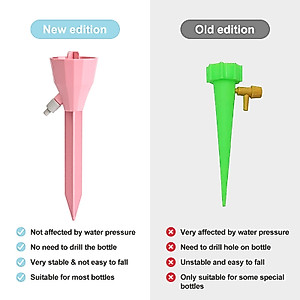 Wonglea New Upgraded Plant Self Watering Spikes,Adjustable Plant Watering Devices with Slow Release Control Switch Water Dripper,Watering Planter Insert,Automatic Plant Waterer for Vacations (6)