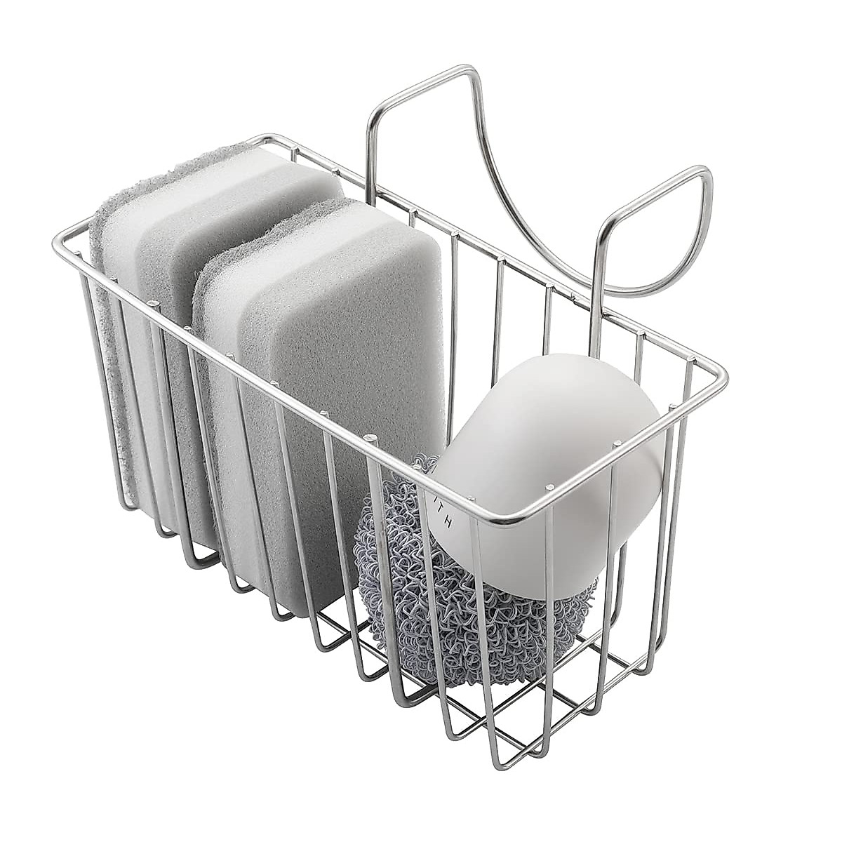 Fafcitvz Kitchen Sponge Holder, Sink Caddy Brush Soap Dishwashing Drainer Rack Dish Draining Sink Basket