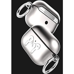 HALLEAST Compatible AirPods Pro 2 Case 2022, Alloy Metal Cover Hard Protective Skin with Keychain Clip for AirPods Pro 2/ Pro, Front LED Visible, NOT Support Wireless Charging, Silver