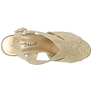 Easy Street Women's Christy Heeled Sandal, Gold Glitter, 8.5