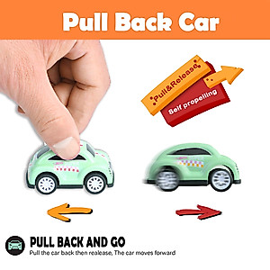 YIMIPHER 12 Filled Easter Eggs with Pull Back Cars, Toy Prefilled Plastic Easter Egg for Kids, Easter Hunt Party Favors Basket Stuffers, Easter Goodie Bags Fillers