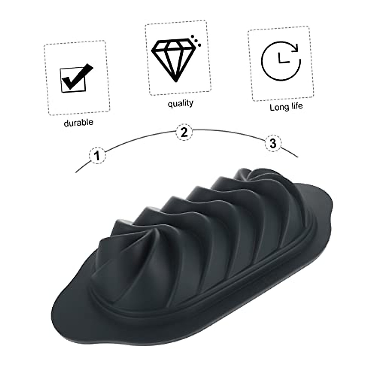 Angoily 1pc Threaded Toast Silicone Gummy Molds Silicone Bread Loaf Pan Round Silicone Molds Pastry Baking Loaf Bread French Bread Silicone Bread Nonstick Baking Tool Kitchen Gadget