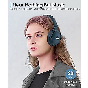 INFURTURE Active Noise Cancelling Headphones, H1 Wireless Over Ear Bluetooth Headphones, Deep Bass Headset, Low Latency, Memory Foam Ear Cups,40H Playtime
