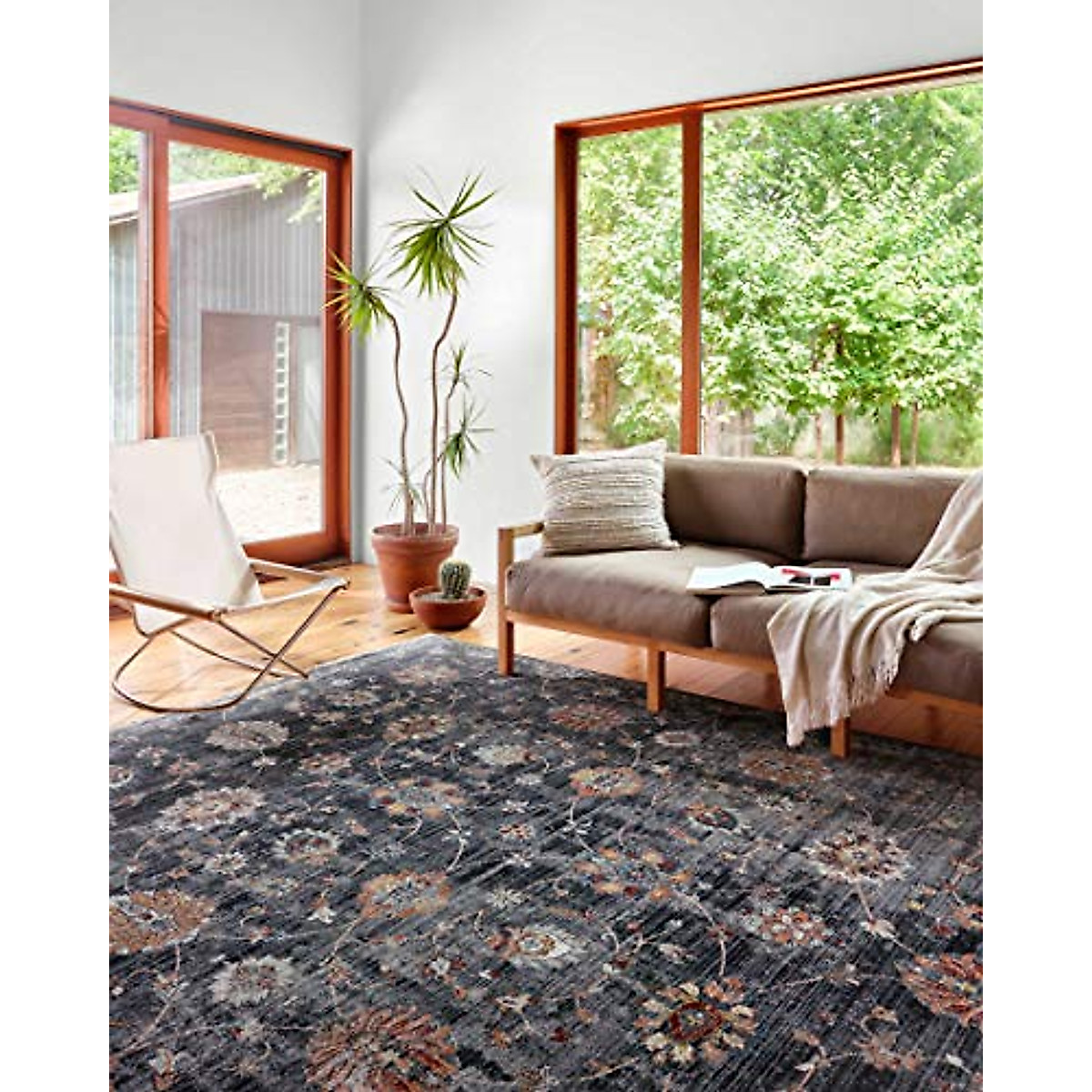 Loloi II Samra Collection SAM-08 Charcoal/Multi, Transitional 7'-10" x 10' Area Rug