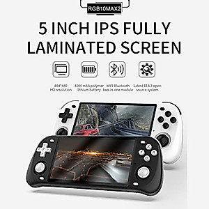 Petforu POWKIDDY RGB10 MAX 2 Handheld Games Console 5-inch (17000 Games 128G Black)