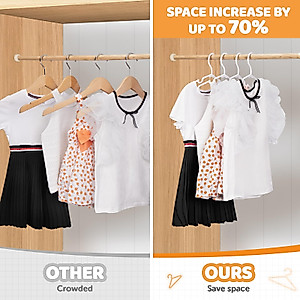 Kids Plastic Hangers 60 Packs, Baby Clothes Hangers for Closet Non-Slip Toddler Hangers for Infant Child Clothing, Small Children Hangers for Pants Coats Skirts (White, 60 Packs)