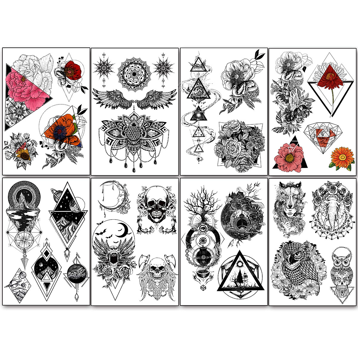 Yazhiji 32 Pieces/Lot Rich Tattoo Patterns Totem Flower Rose temporary tattoo stickers for women men boys girls sexy body art big arm tower drawing sunflower