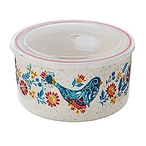 The Pioneer Woman Mazie 6-Piece Round Ceramic Nesting Bowl Set with Build-In Steam Release,15.5 ounce