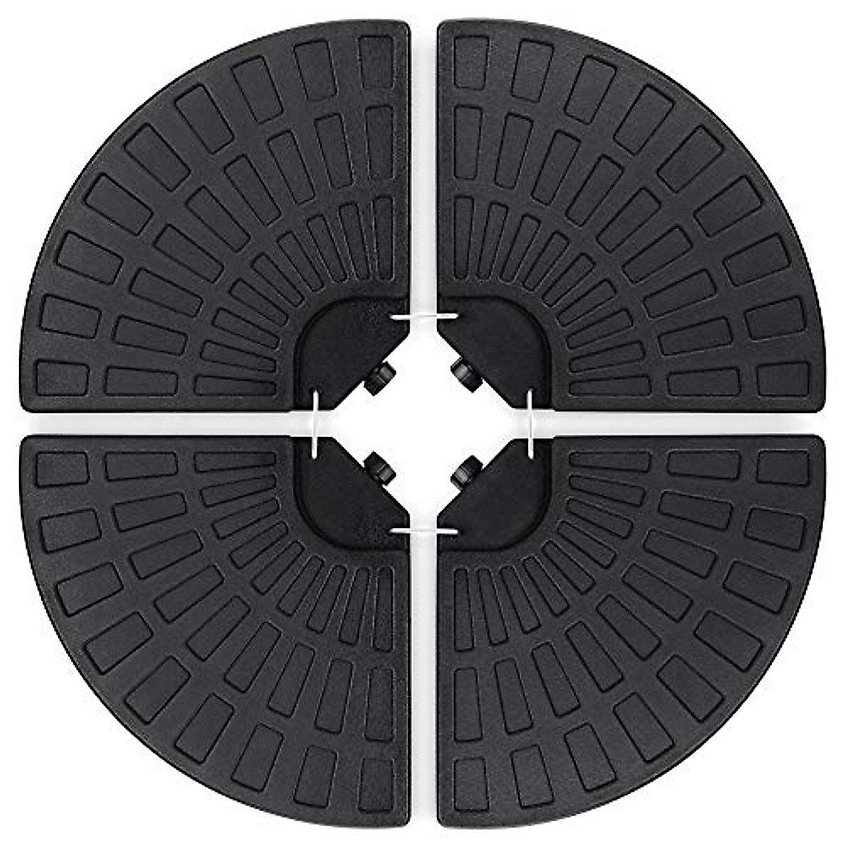 Best Choice Products 4-Piece 158lb Capacity Cantilever Offset Patio Umbrella Circular Base Stand w/Carry Handles, Easy-Fill Spouts, Base Connector Hooks, UV Stability - Black