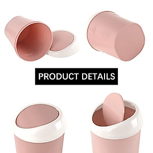 SITAKE 2 Pcs Plastic Mini Wastebasket Trash Can with 120 Trash Bags, Tiny Desktop Waste Garbage Bin with Swing Lid for Home, Office, Kitchen, Vanity Tabletop, Bedroom, Bathroom (Blue + Green)