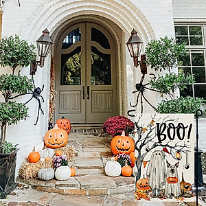 CROWNED BEAUTY Halloween Boo Garden Flag Ghost Dog 12x18 Inch Double Sided for Outside Small Burlap Welcome Holiday Ghost Yard Flag