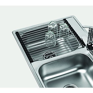 Kindred 17-Inch x 14-Inch Universal Kitchen Sink Stainless Steel Roller Mat, Dish Drying Rack or Trivet, FRM100