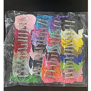 choicbaby 60pcs 3 Inches Boutique Grosgrain Ribbon Pinwheel Hair Bows for Baby Girls, Toddler Bows Hair Clip Birthday Gifts In Pair