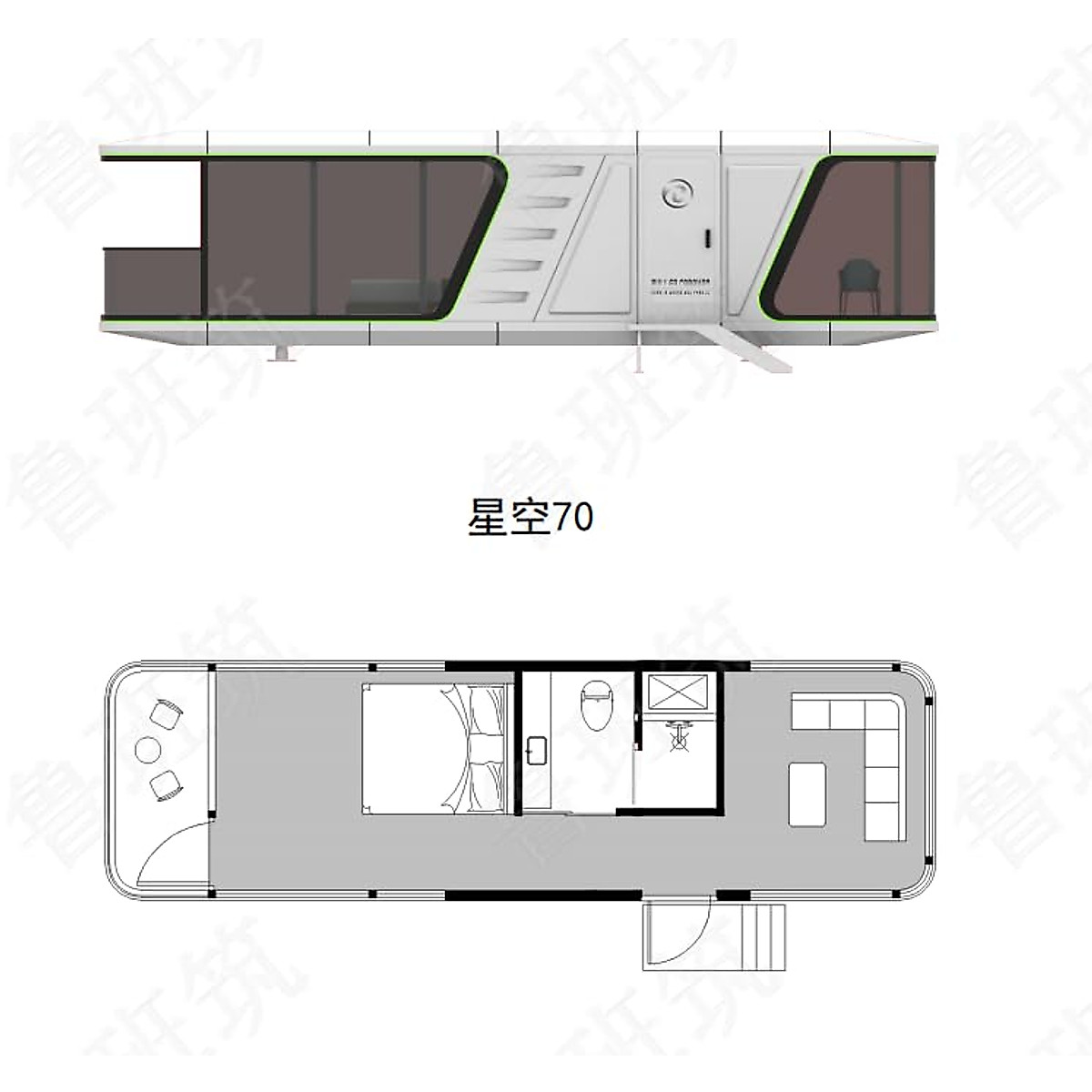 Smart Home EcoHaven: Bamboo Charcoal Fiberboard Wall, Waterproof Composite Wood Floor - Weatherproof Living: Perfect for Every Climate and Fully Automatic Living (11.5m x 3.3m x 3.3m)