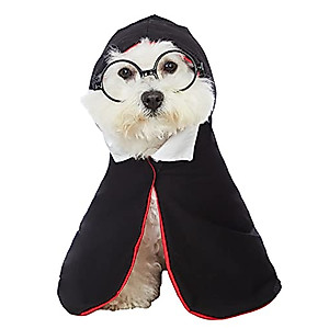 Impoosy Dog Halloween Costume Pet Wizard Hat Cat Soft Clothes Funny Puppy Halloween Cosplay Shirts with Glasses (XL)